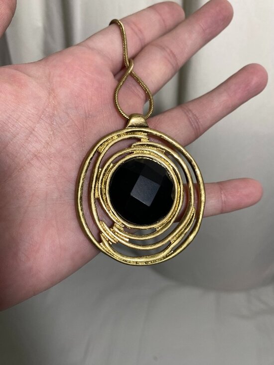 The Sak | Jewelry | The Sak Gold Tone Statement Pendant Necklace Black ...